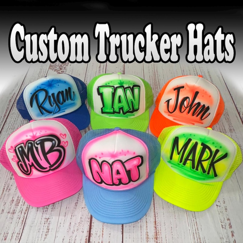 Custom Name Airbrush Hats - Etsy