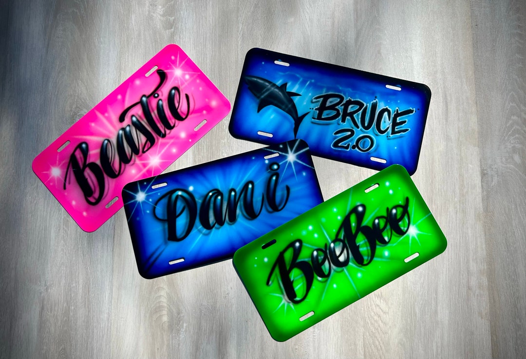 Custom Airbrush License Plate: Personalized Car Tag - Etsy