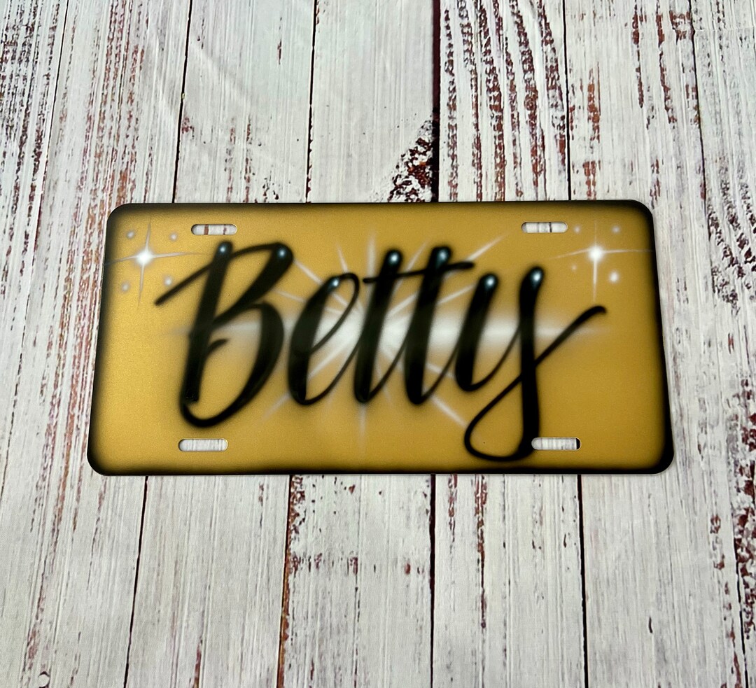 Airbrush Custom License Plate: Personalized Car Tag, Wall Art - Etsy