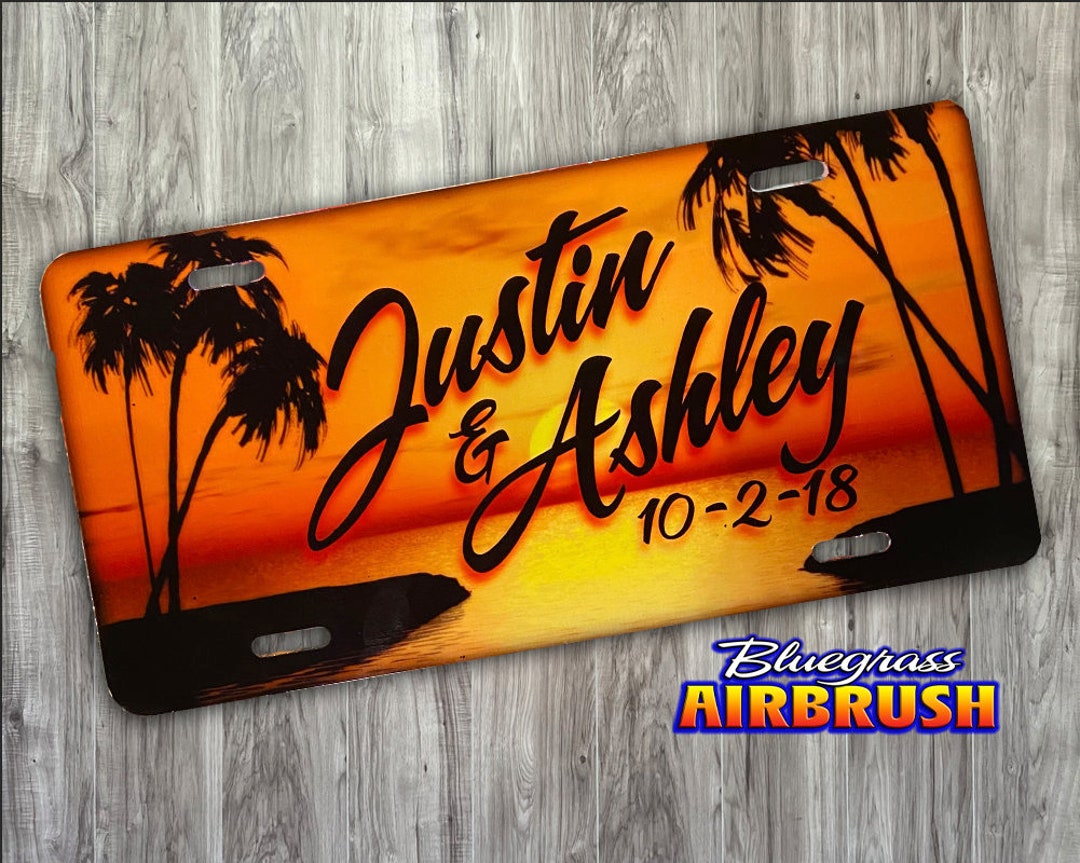 Custom License Plate Car Tag | Personalized License Plate | Airbrush ...