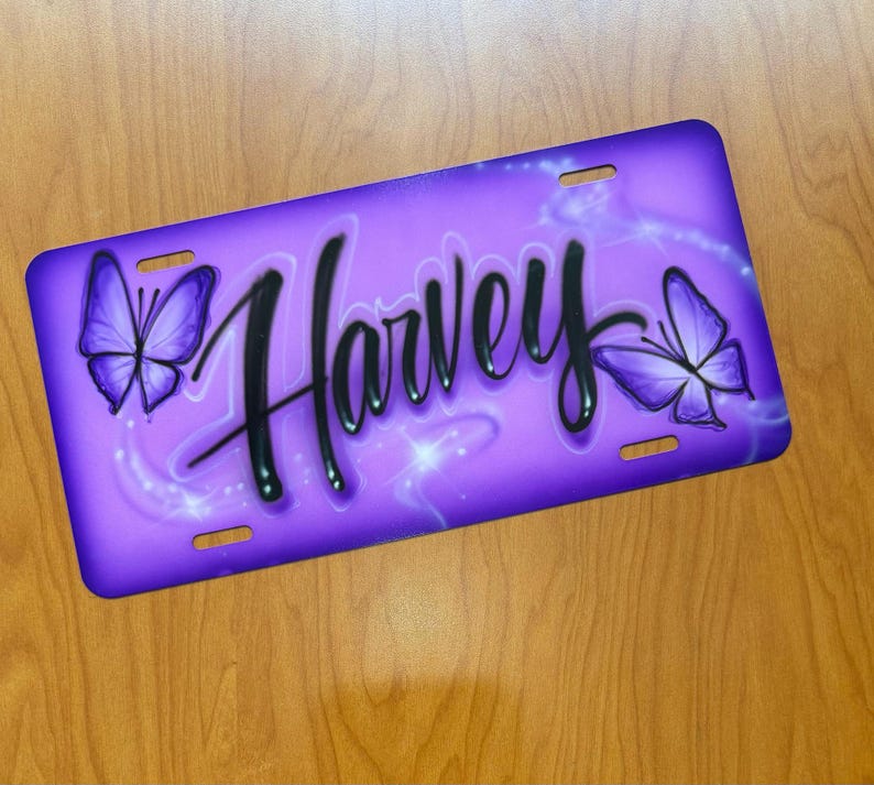 Custom Airbrush License Plate: Personalized Car Tag With Cherries - Etsy