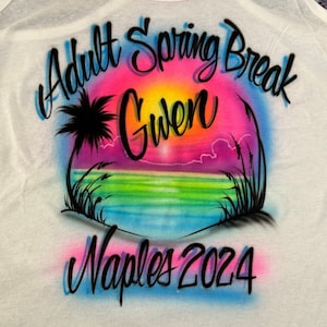 Spring Break 2024 Vacation Airbrush T Shirt | Summer Vacation Shirt ...