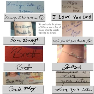 Personalized Handwriting Bar Necklace,actual Signature Jewelry, Custom ...