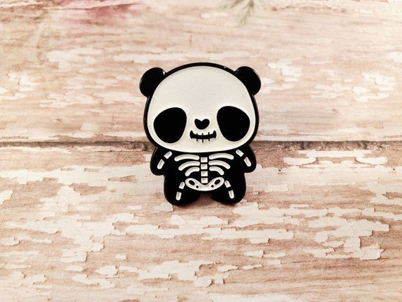Glow in the Dark Skeleton Panda Pin | Etsy