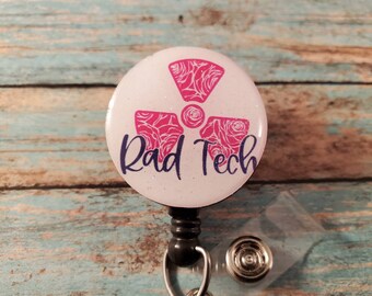Radiology Sunflower Badge Reel, Rad Tech, Radiologic Technologist ...