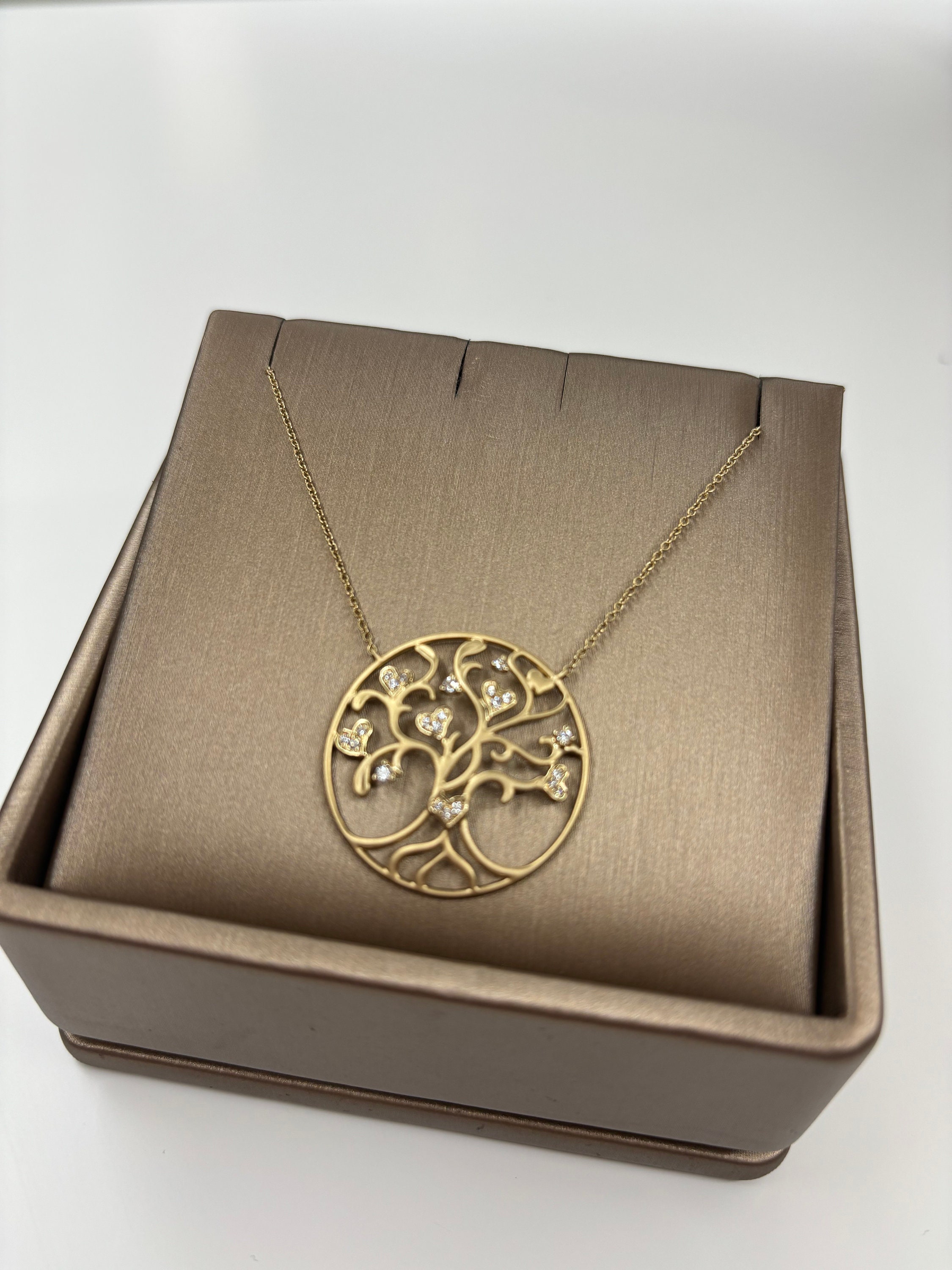 14K Yellow Gold Tree of Life Pendant - Etsy