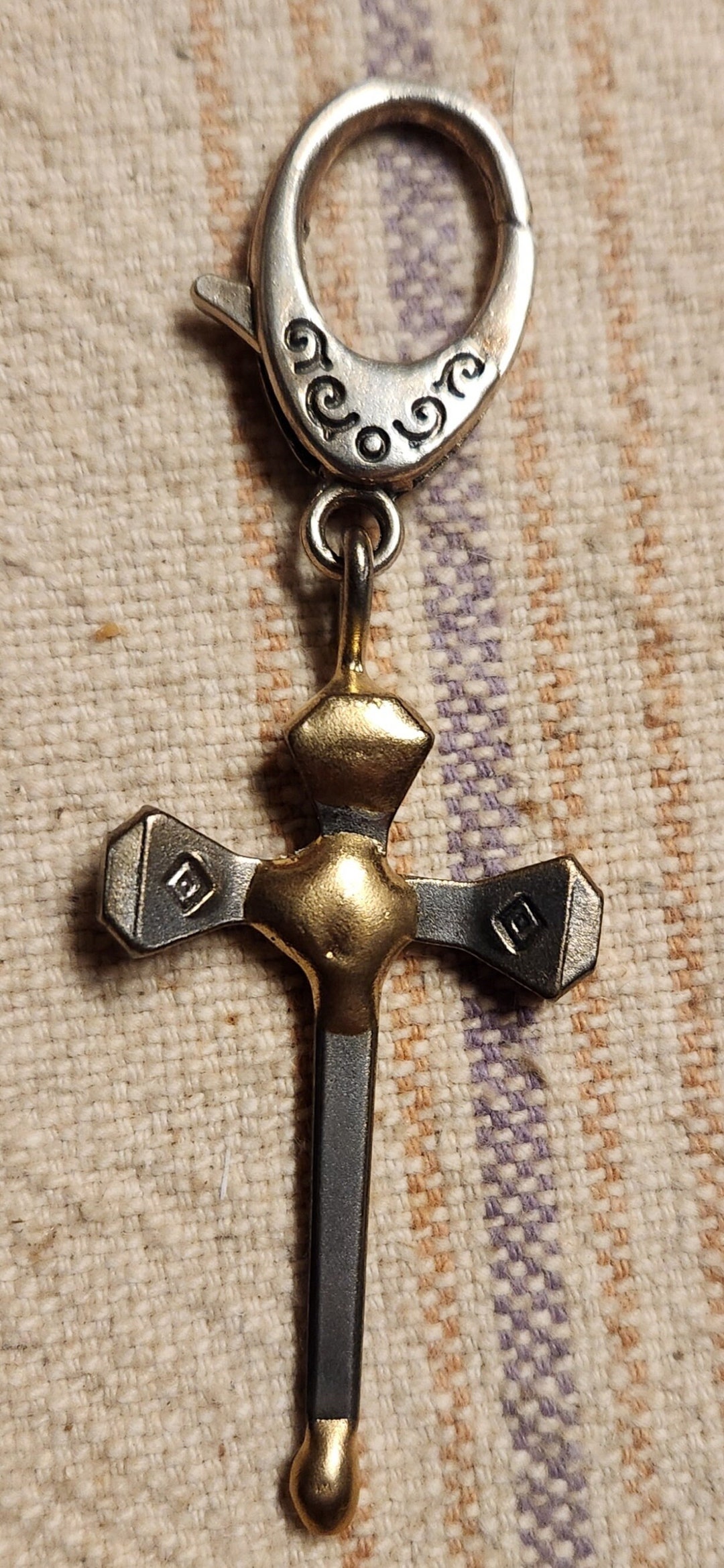 Horseshoe Nail Cross Western Zipper Pull Clip Keychain Backpack FOB - Etsy