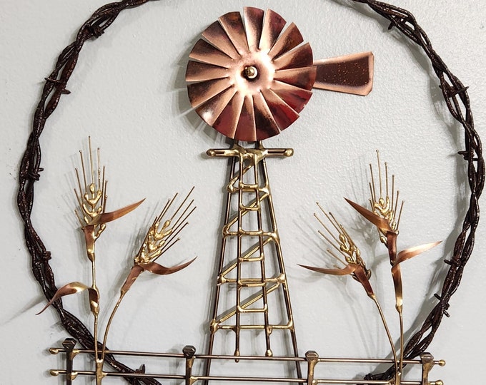 Extra Large Barbed Wire Horseshoe Nail Windmill Western Wall Hanging - Etsy