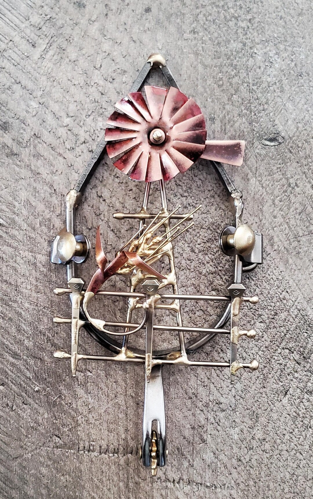 Western Spur With Horseshoe Nail Windmill and Wheat Wall Hanging - Etsy