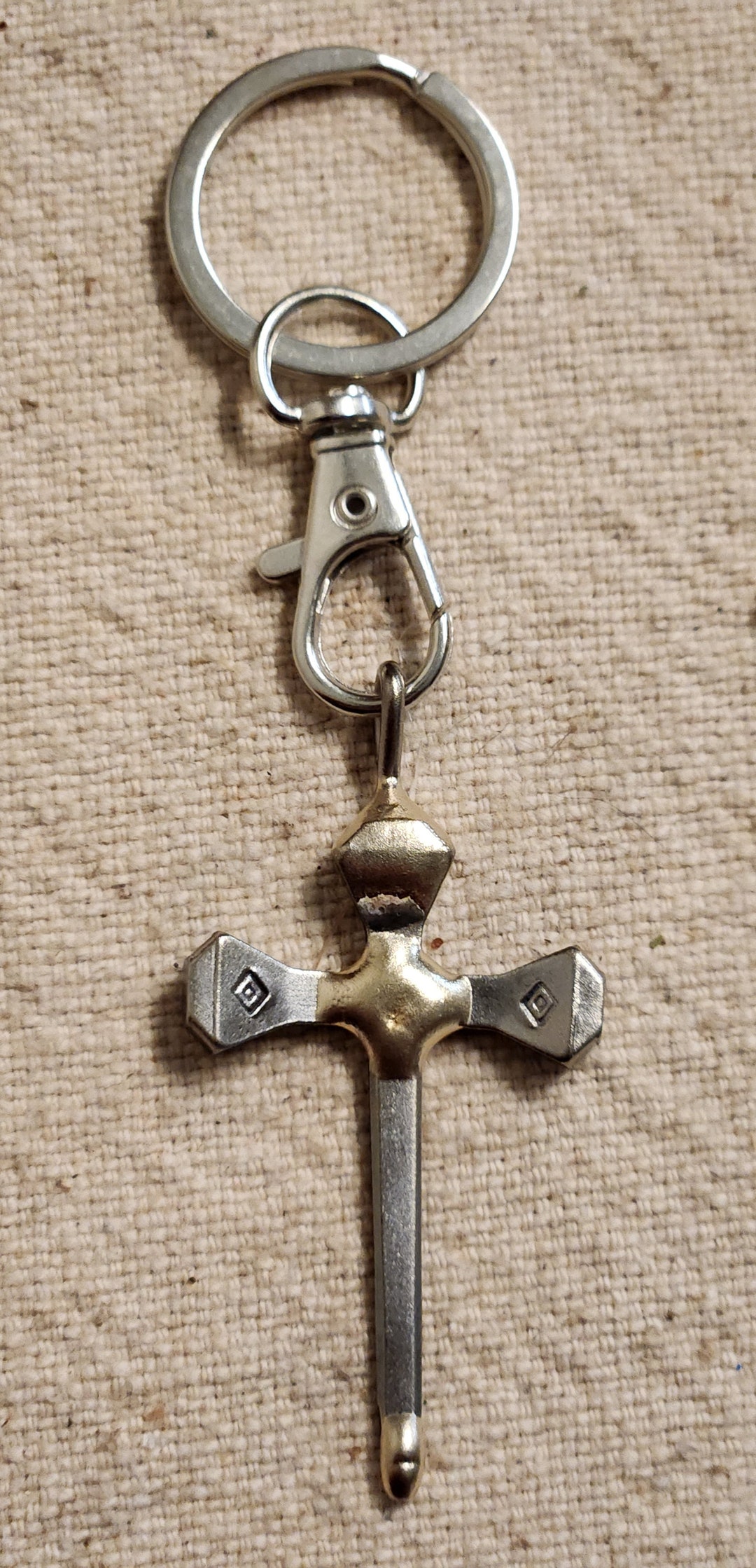 Horseshoe Nail Cross Western Key Chain Backpack FOB - Etsy