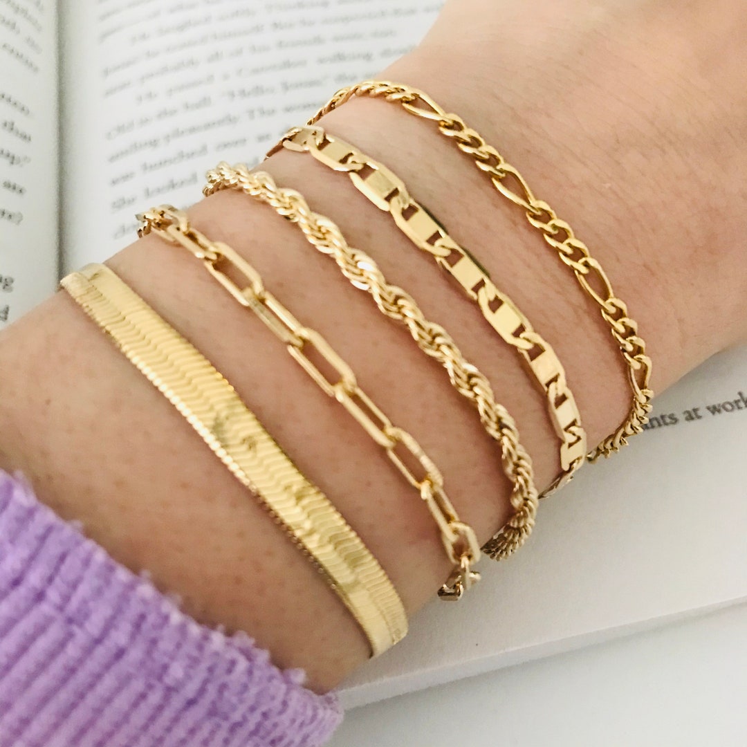 Stack Bracelet, Whisper Braceletgold Filled Bracelet, Chunky Paperclip ...