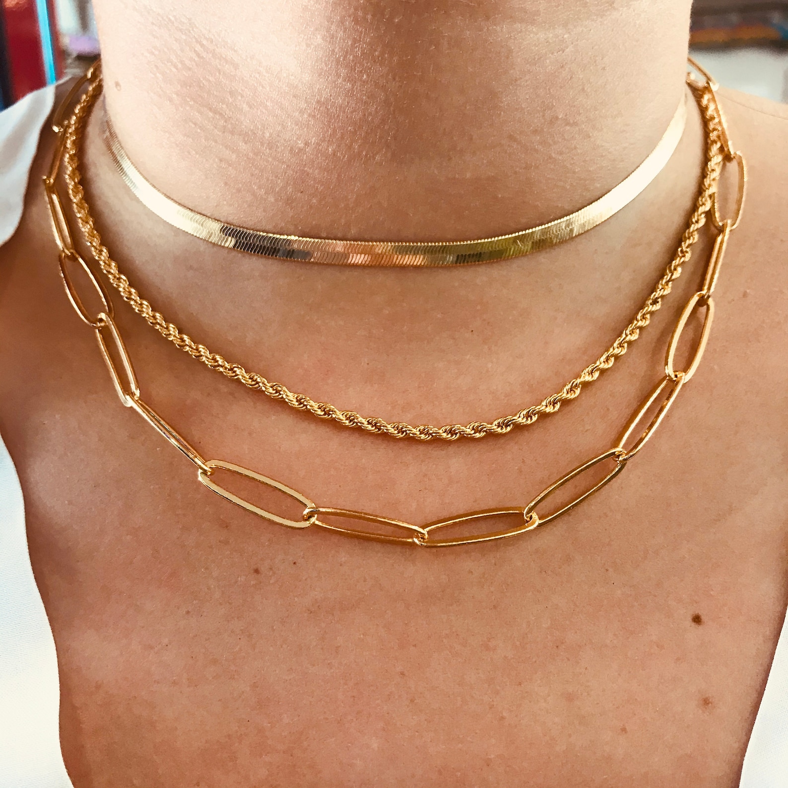 Gold Link Chokermothers Day Gift Rope Chain Choker | Etsy