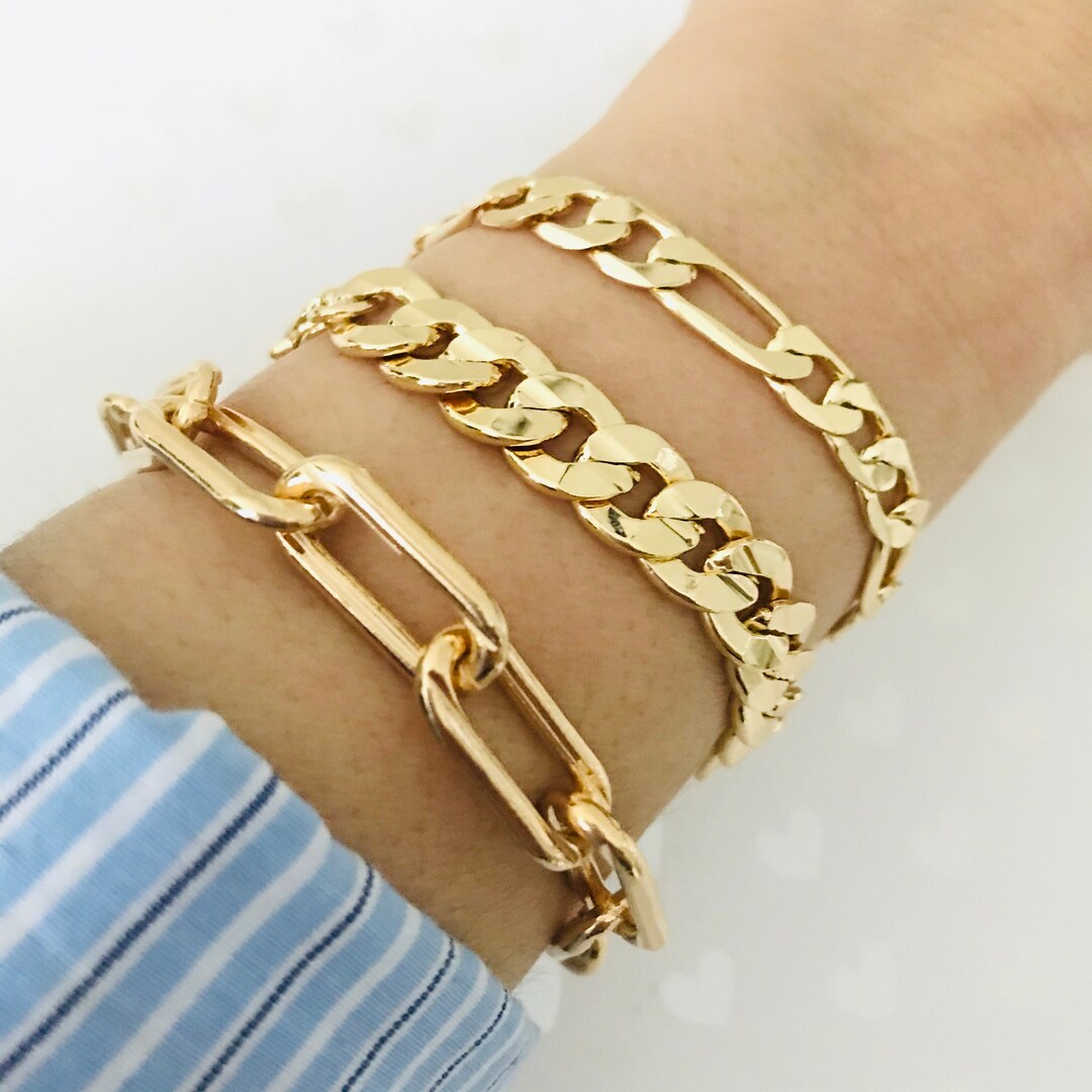 Cuban Chain Link Bracelet Stack Bracelet Gold Bracelet for - Etsy