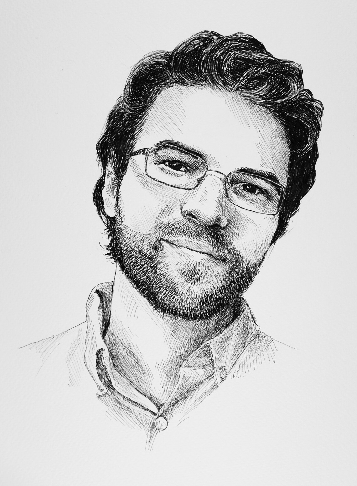 Pen and Ink Portrait - Etsy