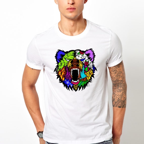Bear T-shirt Unisex Bear Shirt Mens Bear Shirt Mens - Etsy