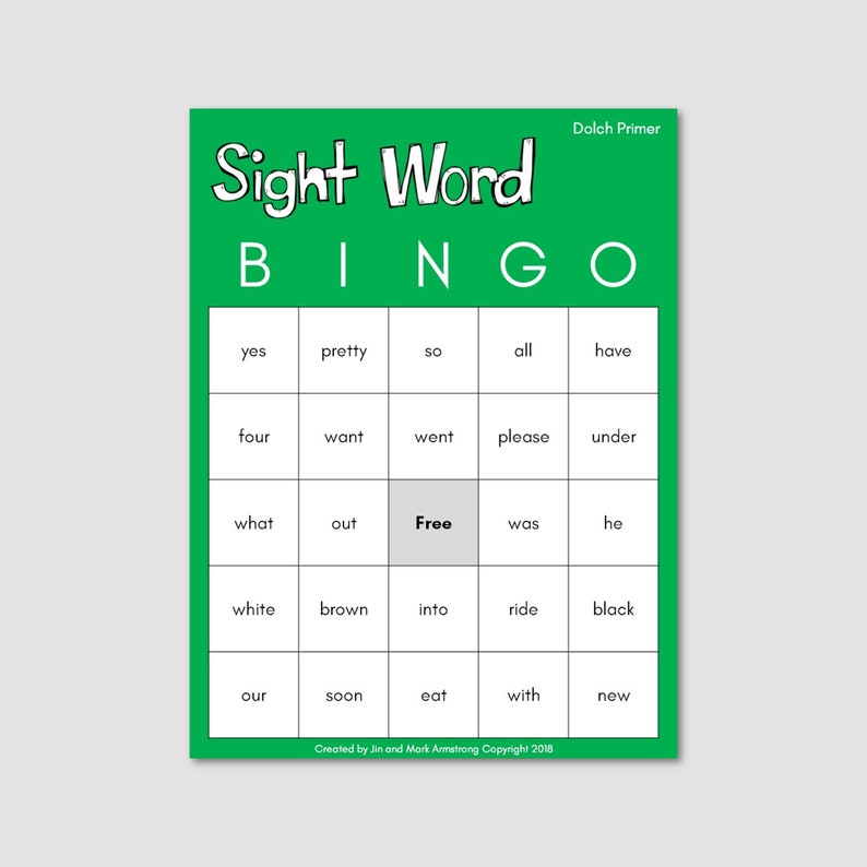 Dolch Primer Sight Word Bingo, Flashcards, Dominoes, UNO, Jenga ...