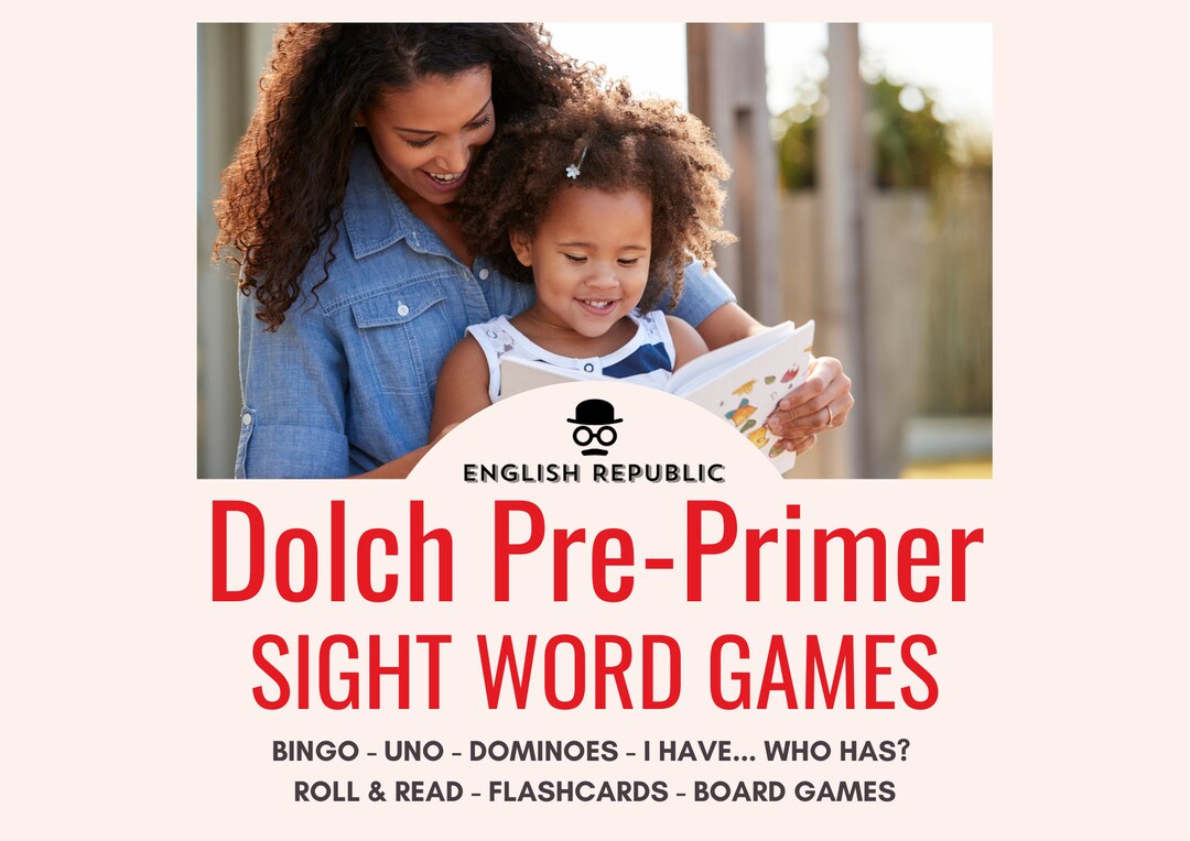 Dolch Pre-primer Sight Word Bingo, Flashcards, Dominoes, UNO, Jenga ...