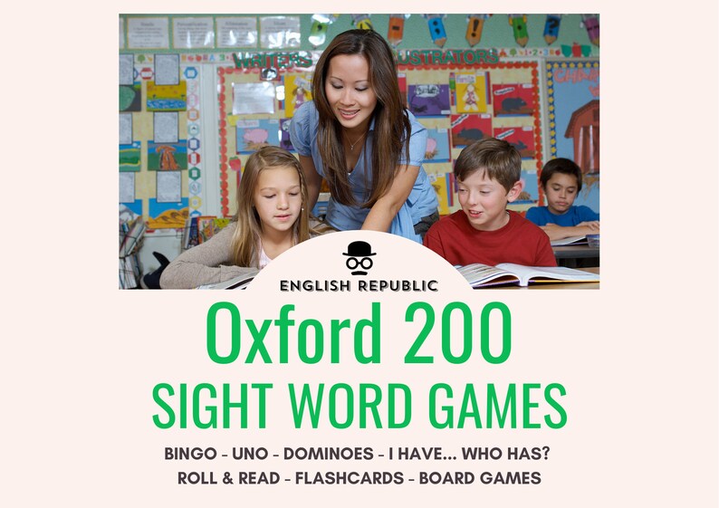 Oxford 200 Sight Word Bingo, Flashcards, Dominoes, UNO, Jenga, Checkers ...