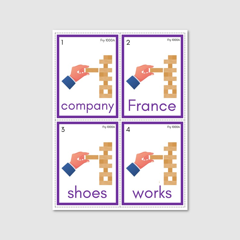 Fry 1000 10th Hundred Sight Word Bingo, Flashcards, Dominoes, UNO ...