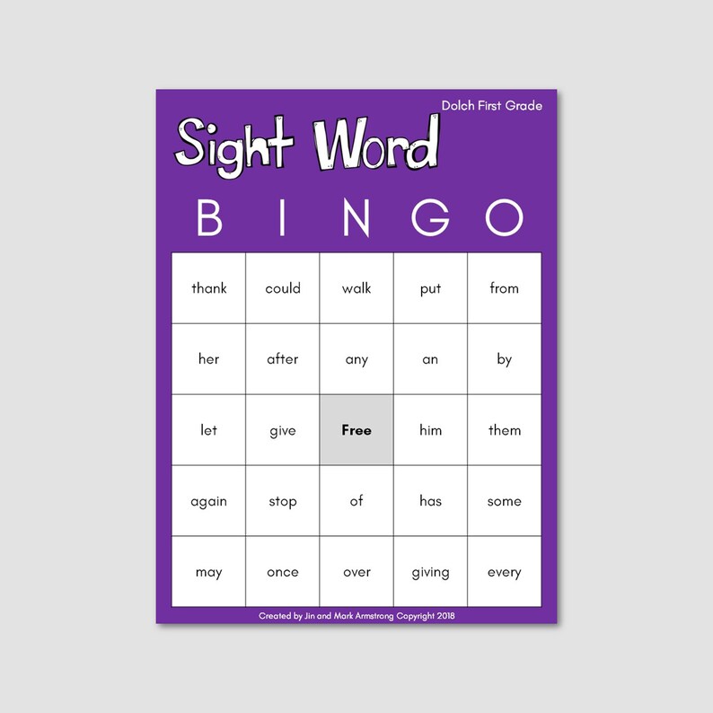 Dolch First Grade Sight Word Bingo Flashcards Dominoes UNO - Etsy
