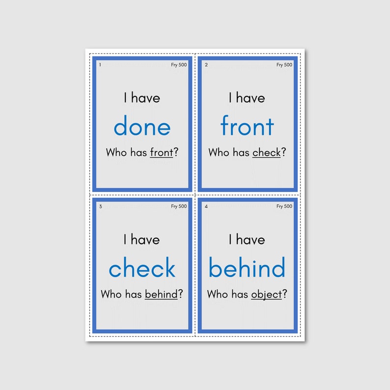 Fry 500 Sight Word Bingo Flashcards Dominoes UNO Jenga | Etsy