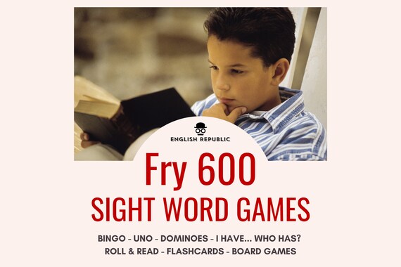 Fry 600 Sight Word Bingo Flashcards Dominoes UNO Jenga | Etsy