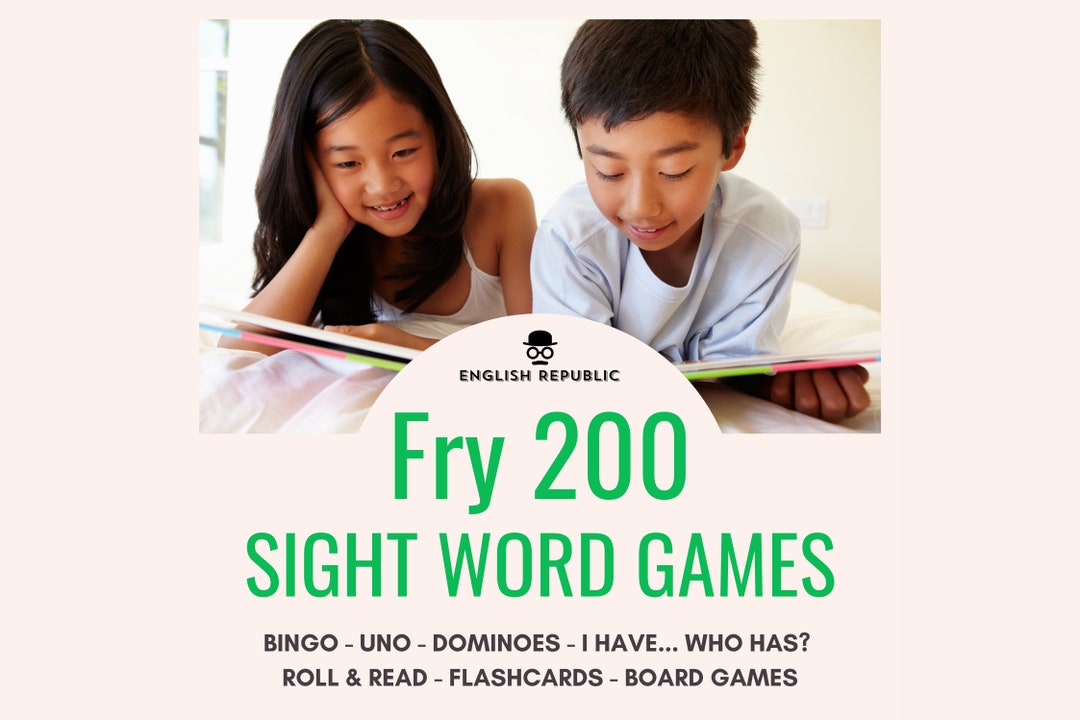 Fry 200 Sight Word Bingo, Flashcards, Dominoes, UNO, Jenga, Checkers ...