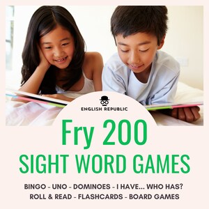 Fry 200 Sight Word Bingo, Flashcards, Dominoes, UNO, Jenga, Checkers ...