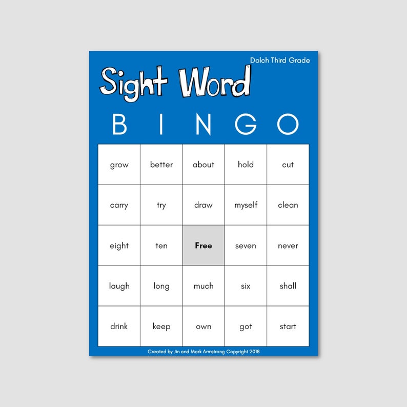 Dolch Third Grade Sight Word Bingo, Flashcards, Dominoes, UNO, Jenga ...
