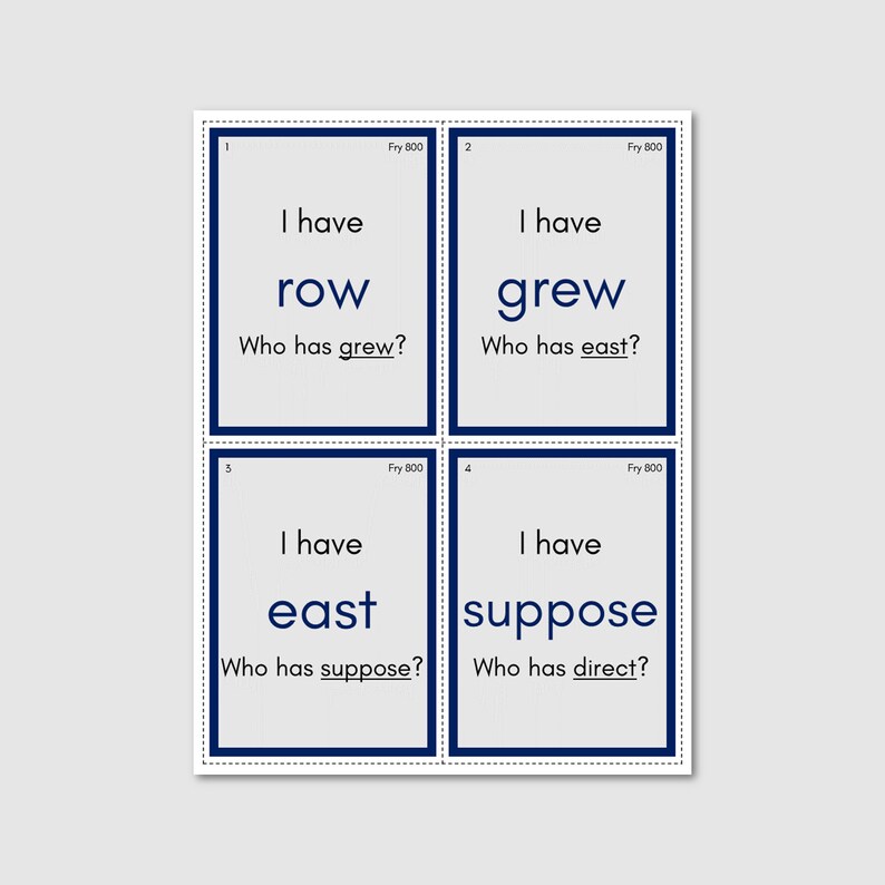 Fry 800 Sight Word Bingo Flashcards Dominoes UNO Jenga | Etsy