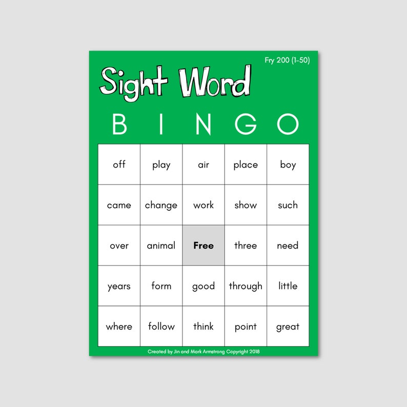 Fry 200 Sight Word Bingo, Flashcards, Dominoes, UNO, Jenga, Checkers ...