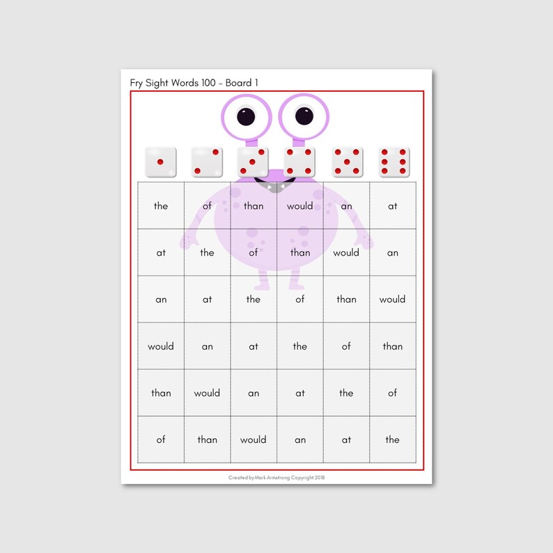 Fry 100 Sight Word Bingo Flashcards Dominoes UNO Jenga - Etsy