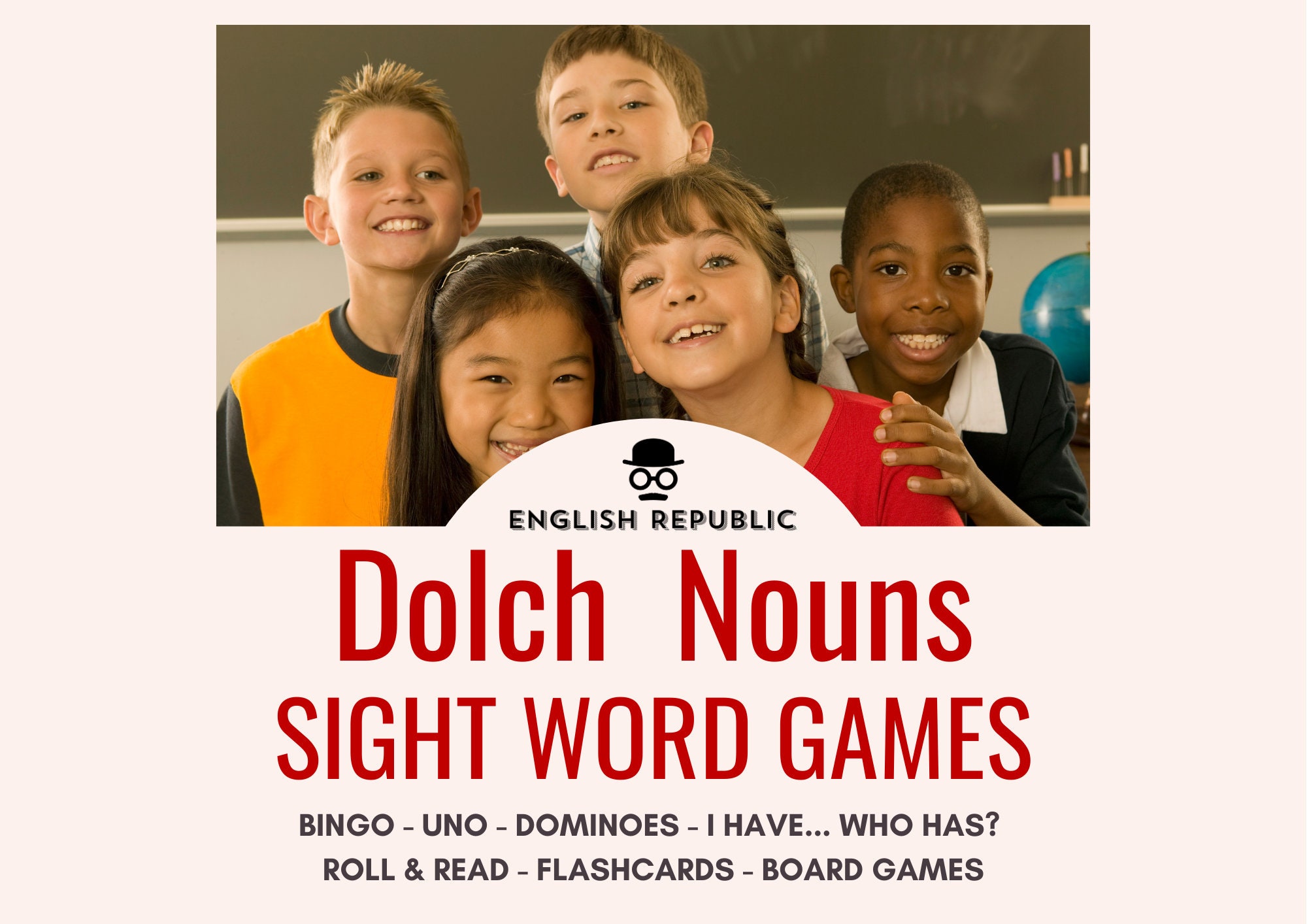 Dolch Nouns Sight Word Bingo, Flashcards, Dominoes, UNO, Jenga ...