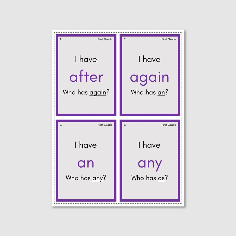 Dolch First Grade Sight Word Bingo Flashcards Dominoes UNO - Etsy