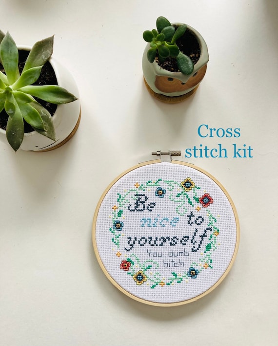 Fiber Arts Art & Collectibles Cross stitch be kind to yourself etna.com.pe