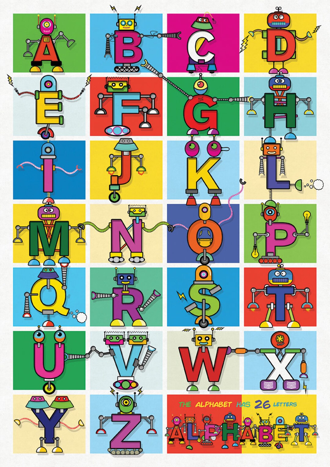 The Robot Alphabet for Kids - Etsy