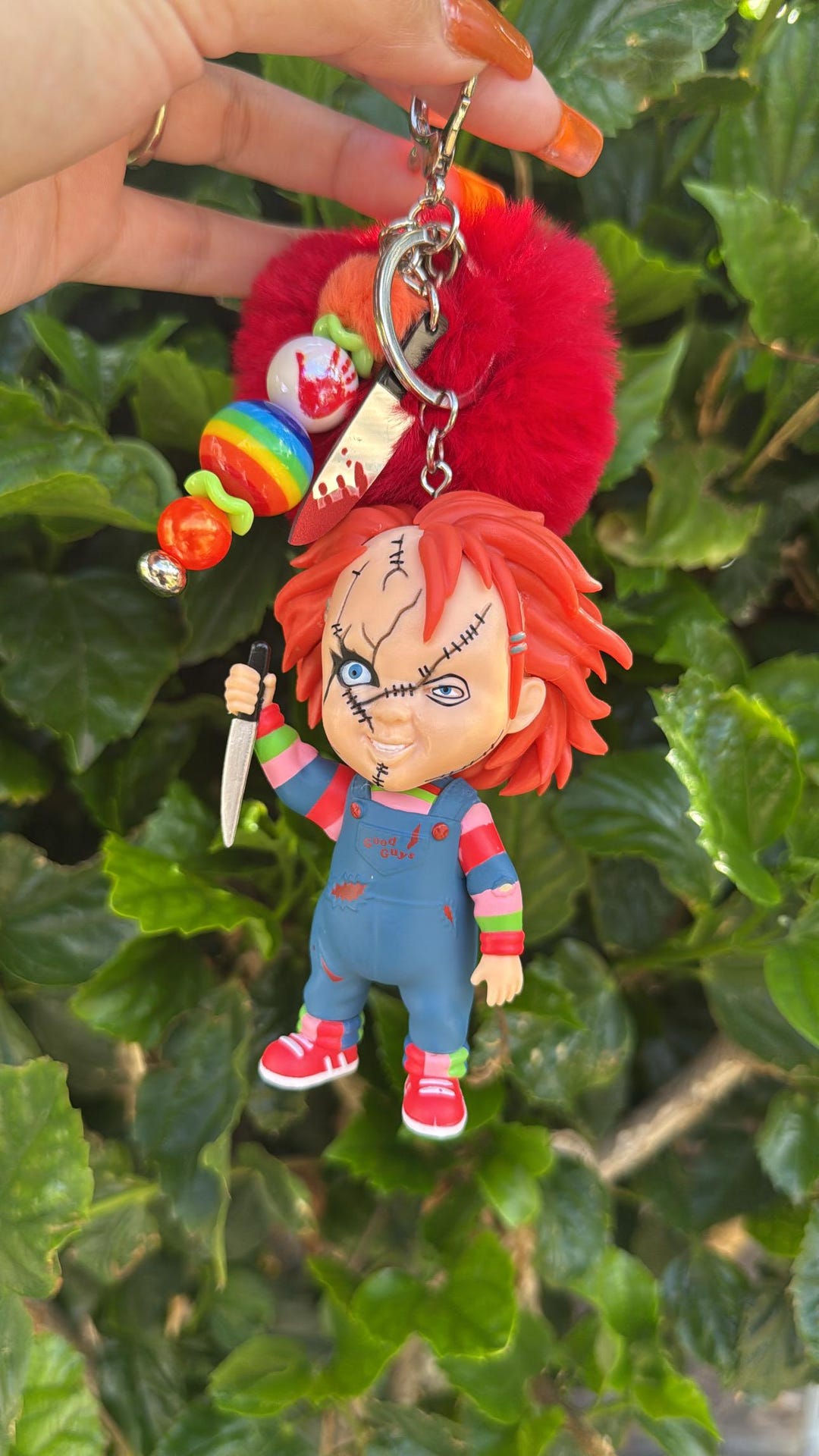 Chucky Beaded Keychain: Chucky Horror Movie Halloween Charm - Etsy
