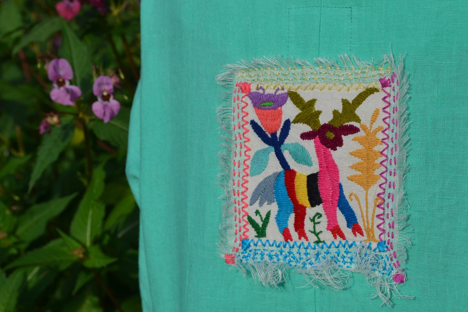 Linen Dress.mexican Collection.embroidered Linen Dress With - Etsy