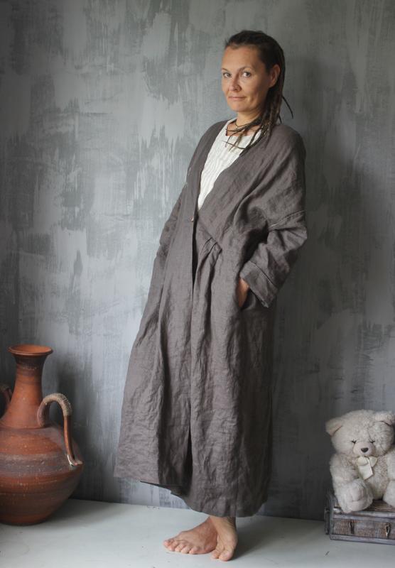 Custom Embroidered Linen Dust Coat | Handmade Wearable Art | Made to ...