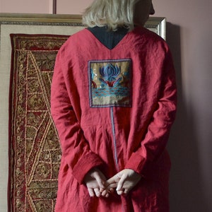 Linen Boho Coat. Luxurious Red. Linen Cardigan. - Etsy