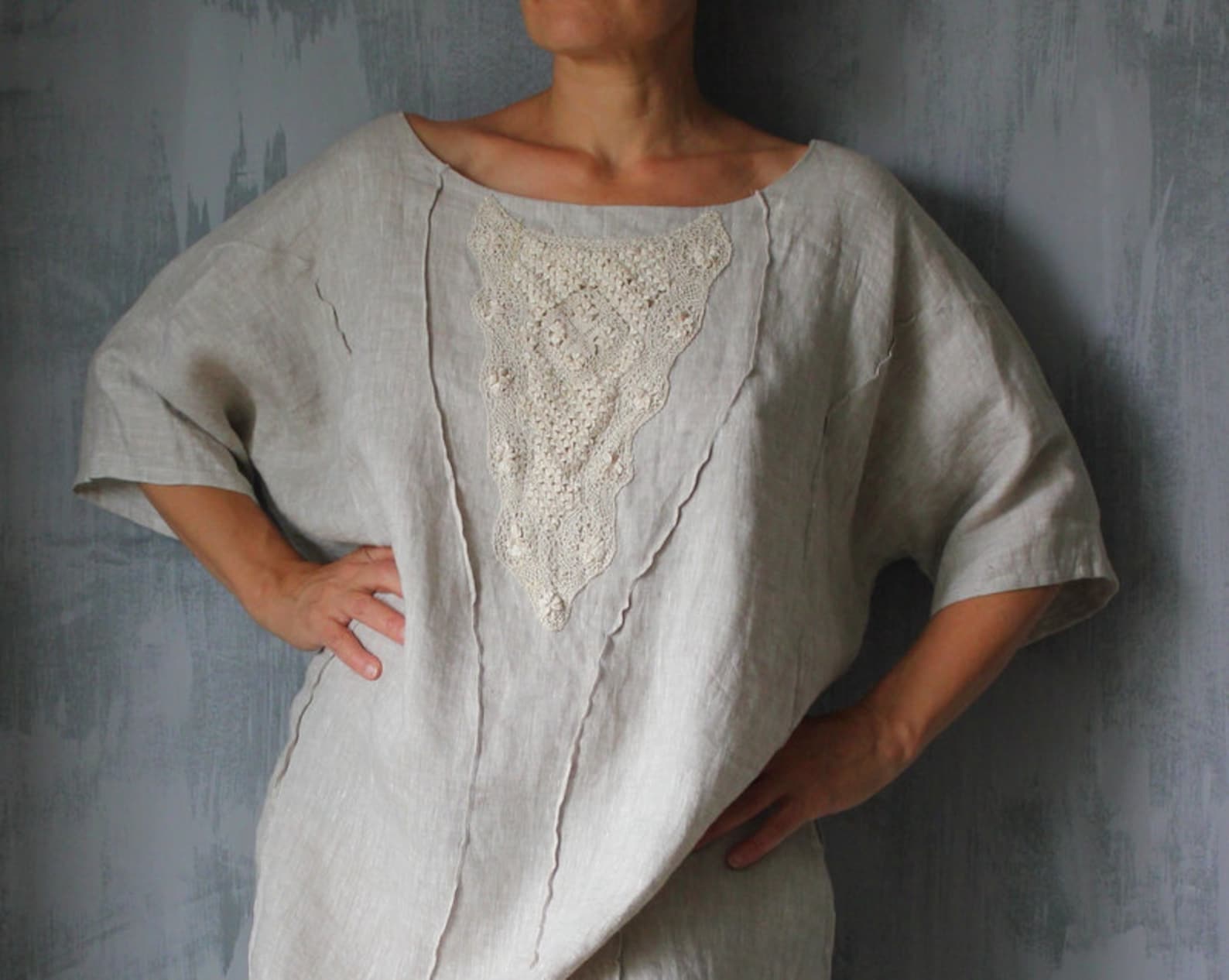 Embroidered Linen Dress: Natural Boho Designer Handmade Maxi - Etsy
