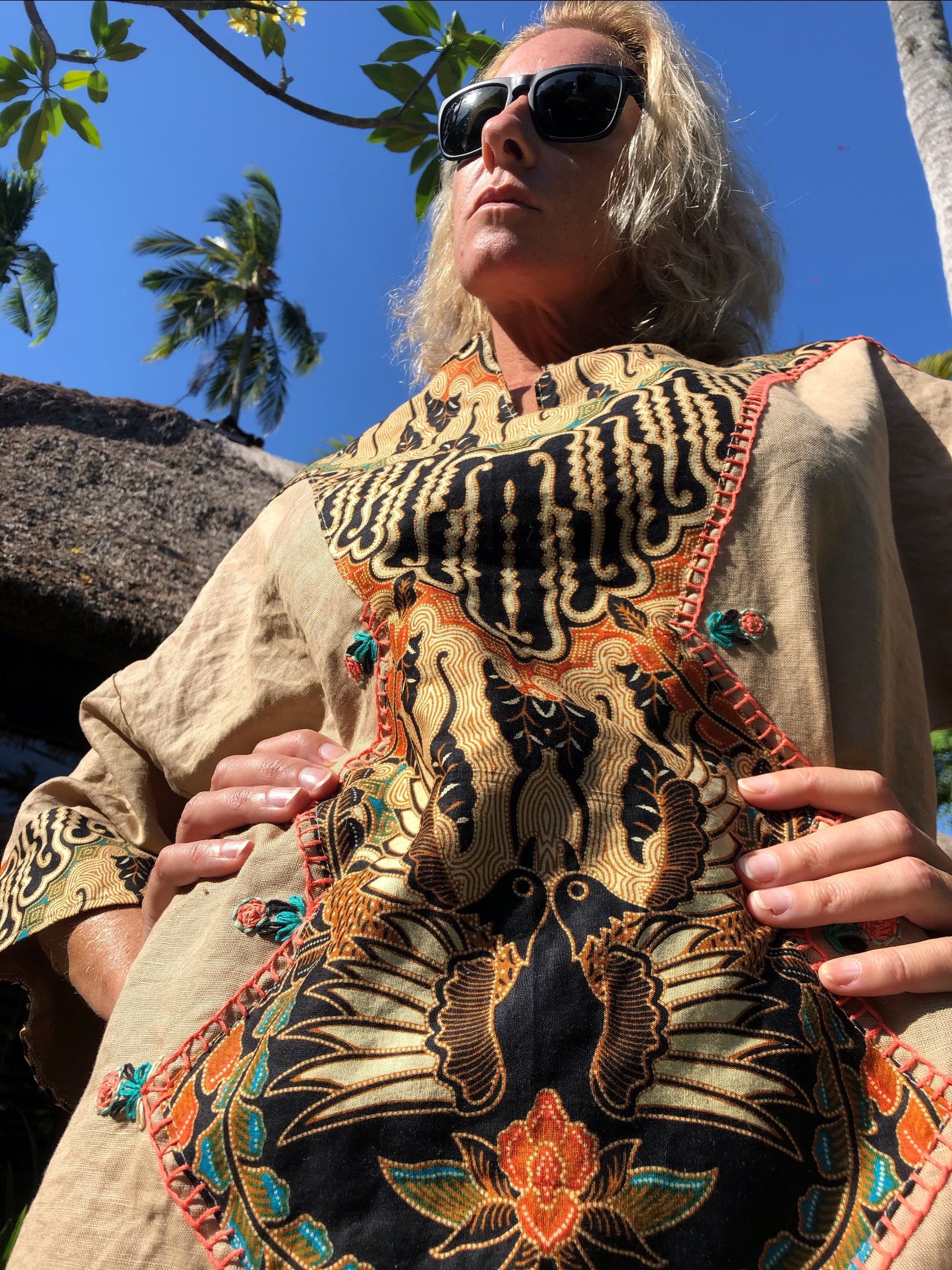 Linen Dress.bali Collection.embroidered Linen Dress.sand Color - Etsy