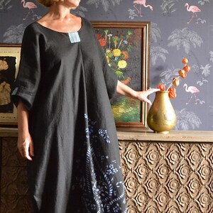 Angel Wings.linen Dress With Authentic Designer Print.custom Size and ...