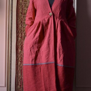 Linen Boho Coat. Luxurious Red. Linen Cardigan. - Etsy