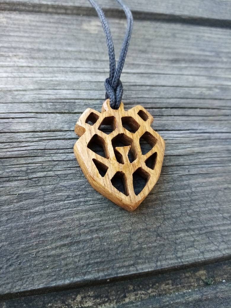 Bear Pendant Necklace Geometric Bear Necklace Pendant Wooden - Etsy UK
