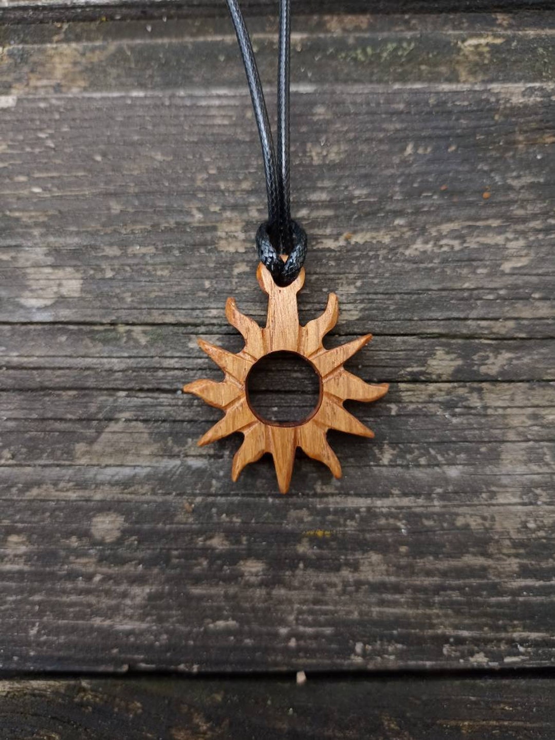 Sun Pendant, Sun Necklace, Wooden Sun Pendant, Handmade Wooden Sun ...
