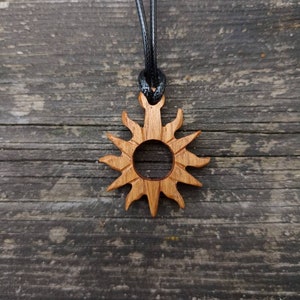 Sun Pendant, Sun Necklace, Wooden Sun Pendant, Handmade Wooden Sun ...