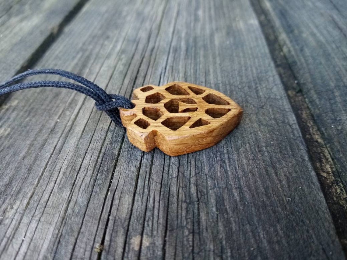 Bear Pendant Necklace Geometric Bear Necklace Pendant Wooden | Etsy UK