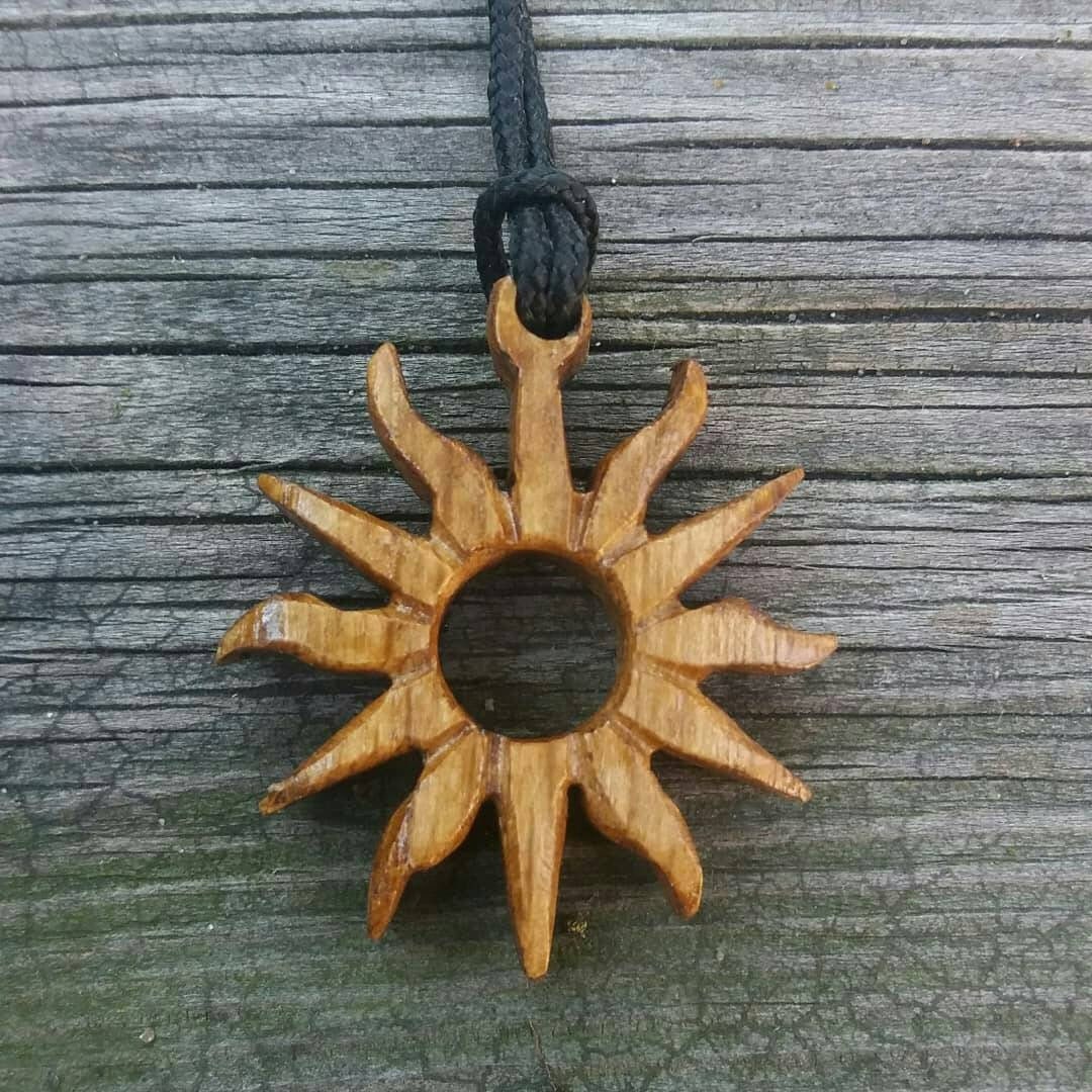 Sun Pendant Sun Necklace Wooden Sun Pendant Handmade Wooden | Etsy