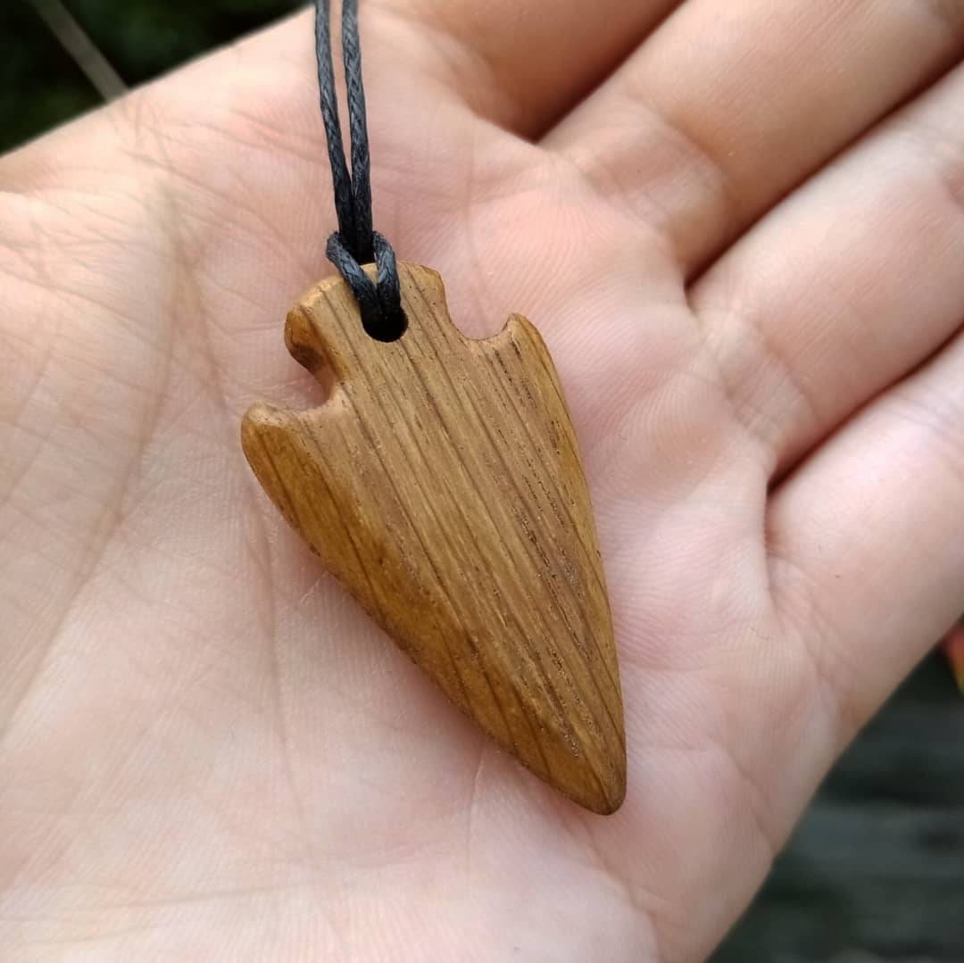 Arrow Pendant Necklace Arrow Head Pendant Necklace Wooden - Etsy